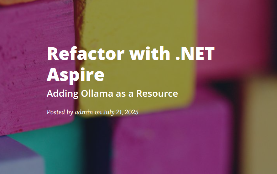 Refactor with .NET Aspire